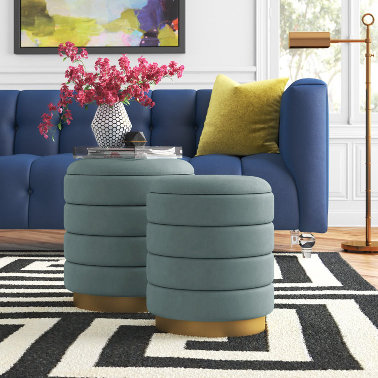 Etta Avenue Grayton Velvet Ottoman Reviews Wayfair